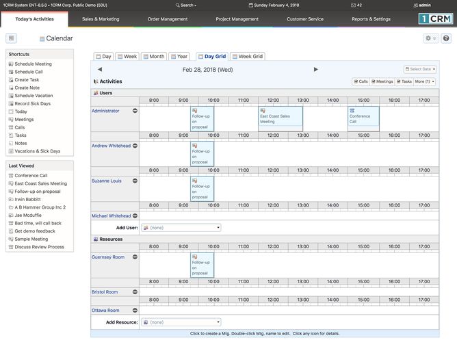 Chapter 4.0 Today's Activities | 1CRM 8.6 Guide