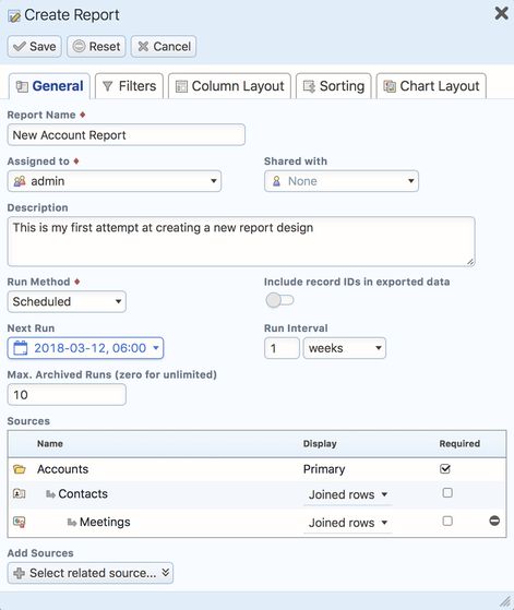Chapter 9.0 Reports and Settings | 1CRM 8.6 Guide