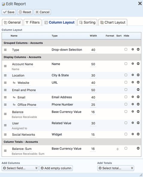 Chapter 9.0 Reports and Settings | 1CRM 8.6 Guide