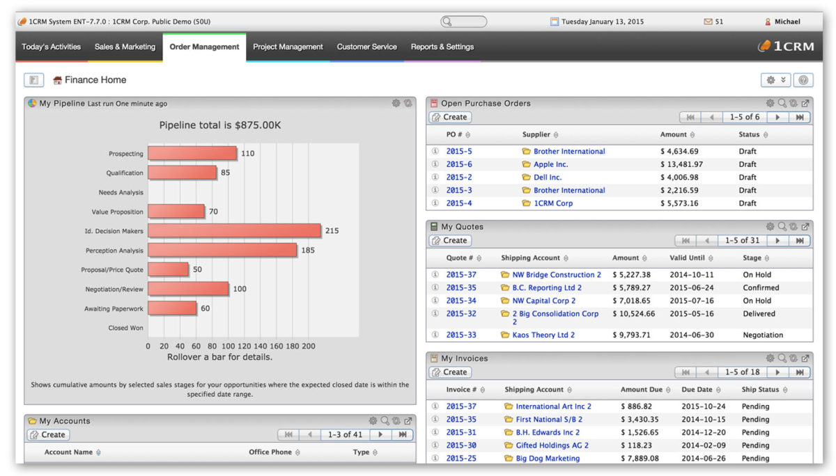 CRM and Order Management Software