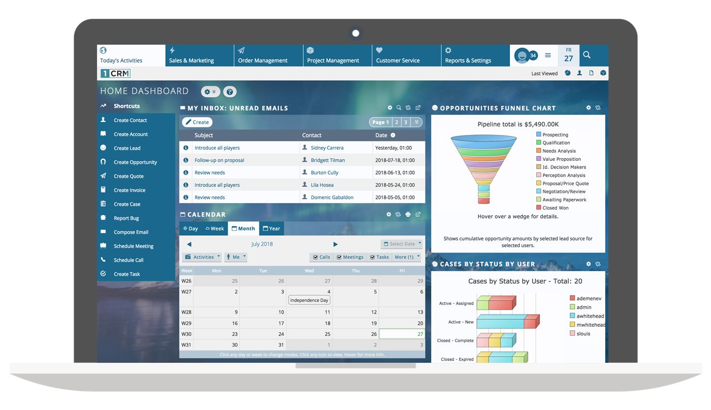 CRM Calendar and Daily Task Management | 1CRM